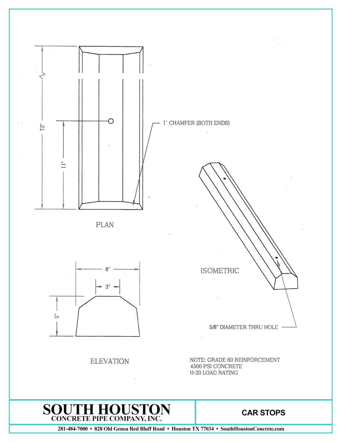 Car Stops | Concrete Parking Stops by SOUTH HOUSTON CONCRETE PIPE COMPANY